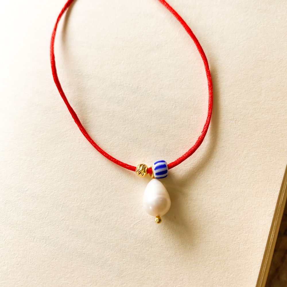 Red String No.1 Pearl Necklace | Bonjouk Studio – Bonjouk Studio